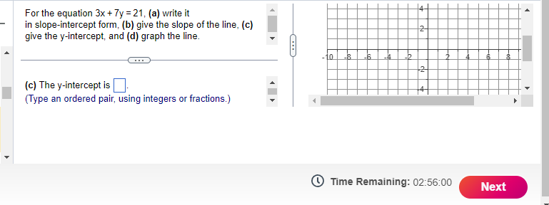 Solved For the equation 3x+7y=21, (a) write it in | Chegg.com