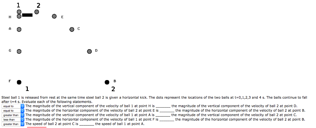 Solved 1 2 1 2 Steel ball 1 is released from rest at the | Chegg.com