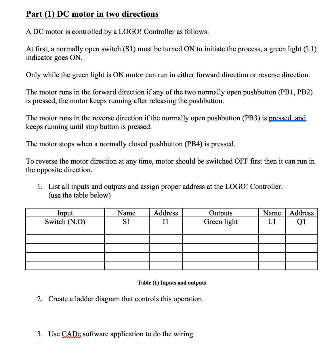 Solved 1- DC Motor in two directions using CADe software and | Chegg.com