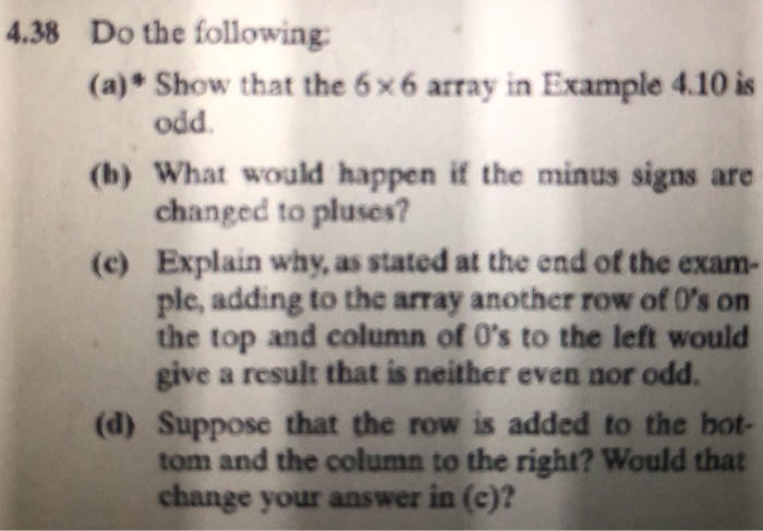 Solved 4.38 Do the following (a) Show that the 6x6 array in | Chegg.com