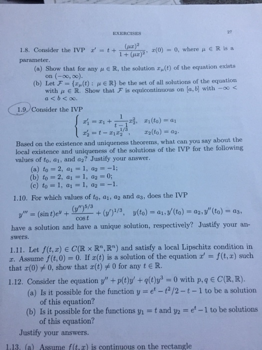Solved Exercises 1.1. Use the definition to show that the | Chegg.com