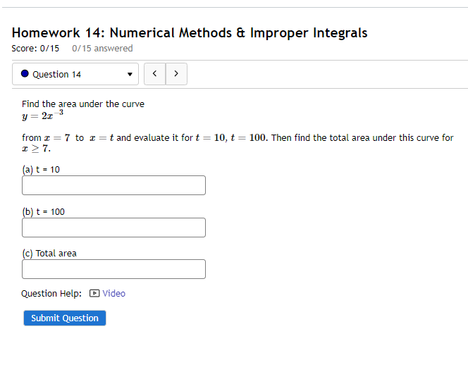 Solved Homework 14: Numerical Methods \& Improper Integrals | Chegg.com