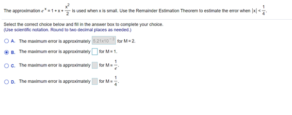 Solved The approximation e*=1+x** is used when x is small. | Chegg.com