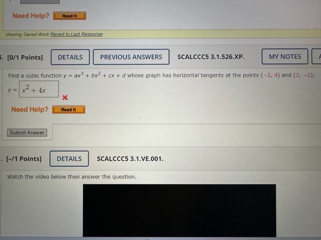 Solved Find a cubic function y=ax3+bx2+cx+d whose graph has | Chegg.com