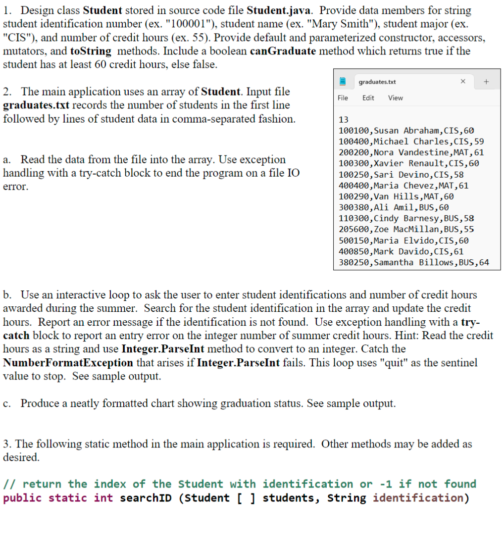 Solved Design class Student stored in source code file | Chegg.com