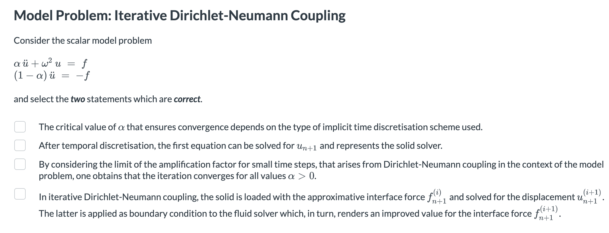 Solved Model Problem: Iterative Dirichlet-Neumann Coupling | Chegg.com