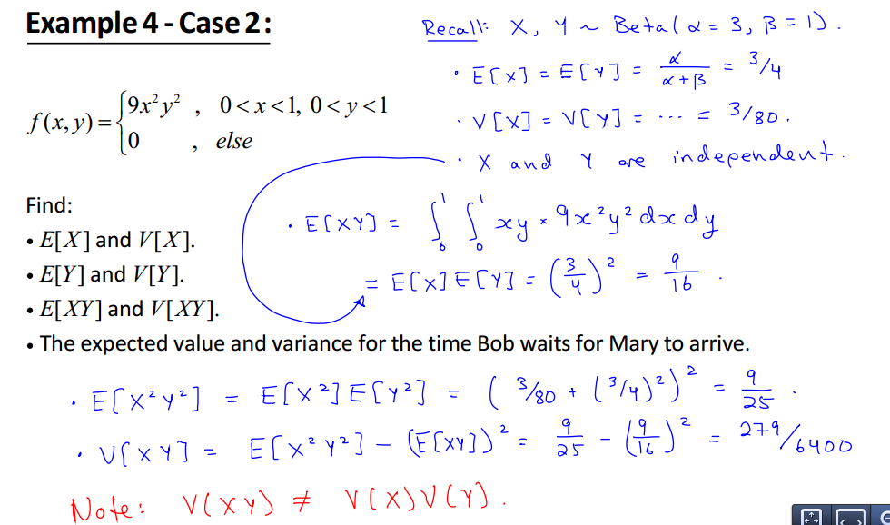 Solved How to get E(x^2y^2)=9/25? why is the square of the | Chegg.com