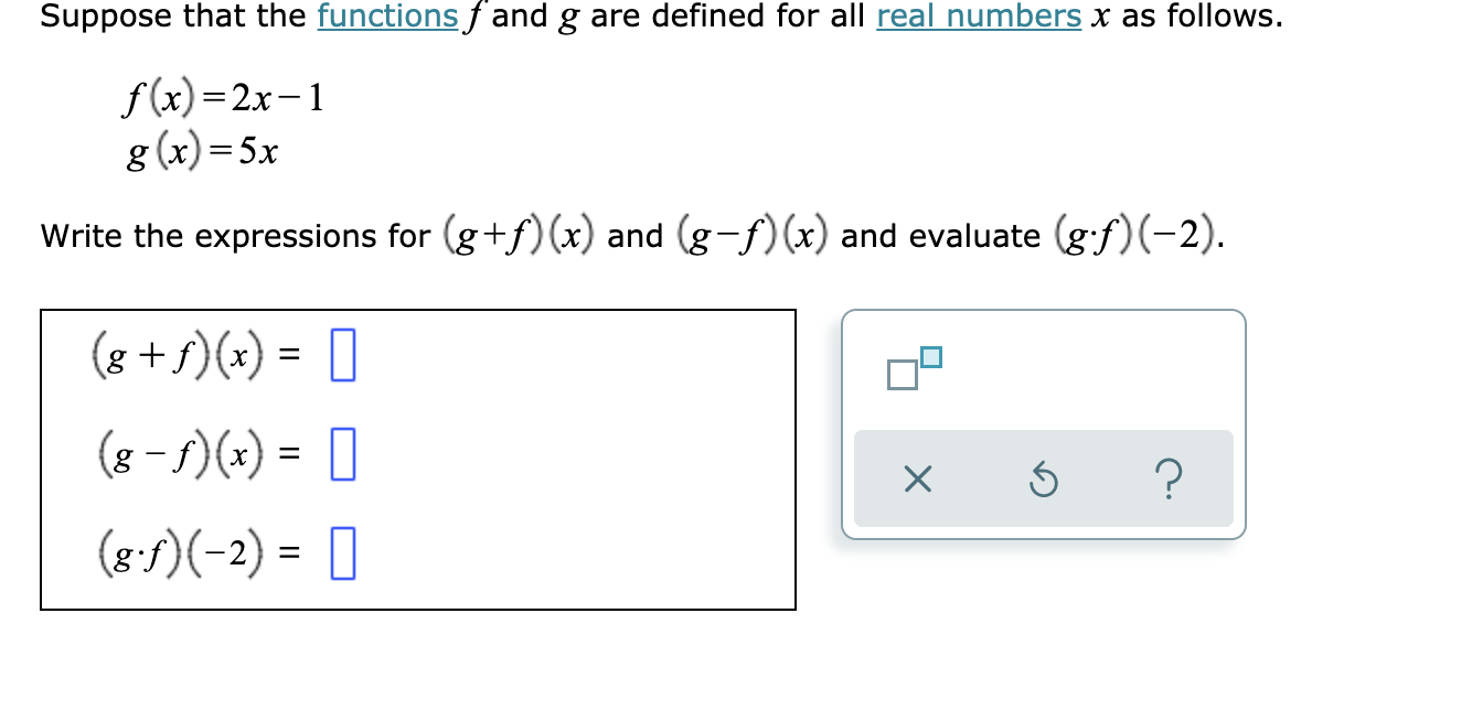 Solved Sum, difference, and product of two functions I am | Chegg.com