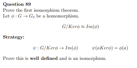 Solved Prove the first isomorphism theorem. Let φ : G → G2 | Chegg.com