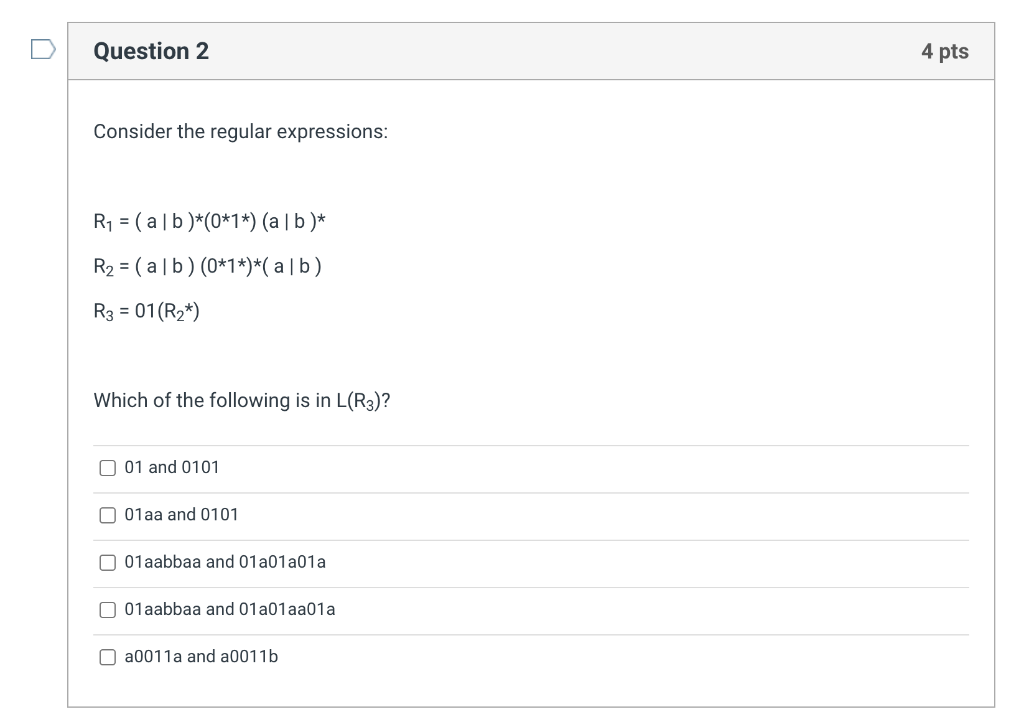 Solved Consider the regular expressions: | Chegg.com