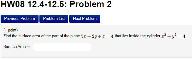 Solved HW08 12.4-12.5: Problem 2 Previous Problem Problem | Chegg.com