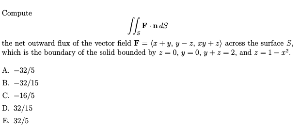 Solved ∬SF⋅ndS the net outward flux of the vector field | Chegg.com