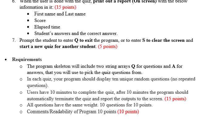 Solved Write a C++ documented program to perform the role of | Chegg.com