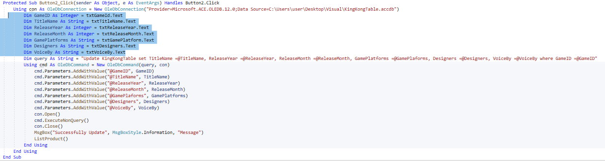 Solved Protected Sub Button2_Click(sender As Object, e As | Chegg.com