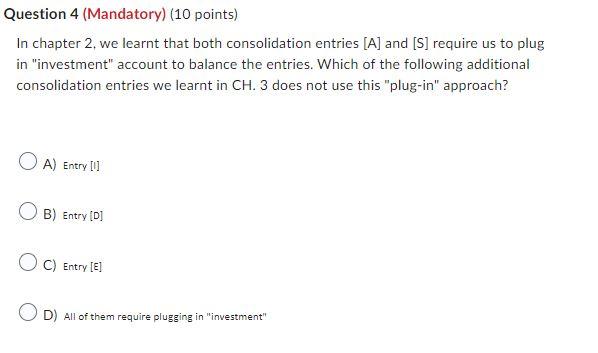Solved In chapter 2, we learnt that both consolidation | Chegg.com