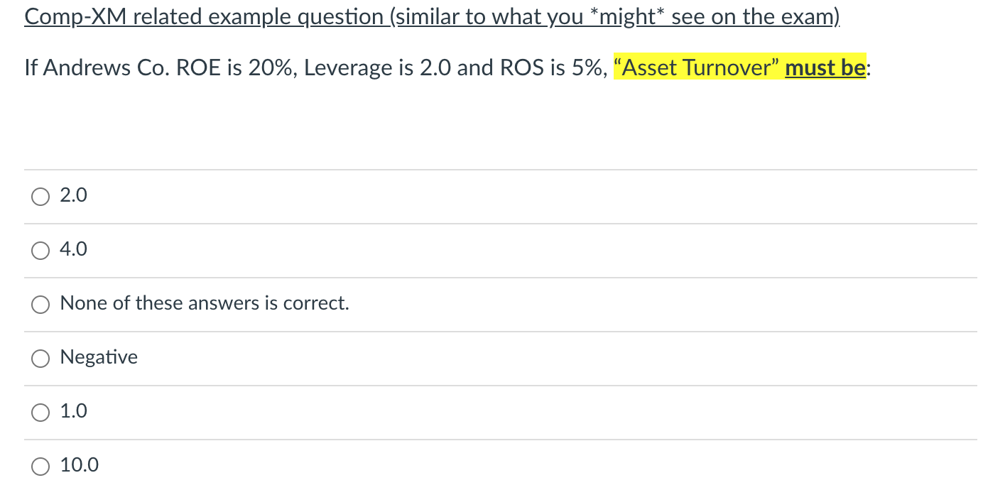 Comp-XM related example question (similar to what you | Chegg.com