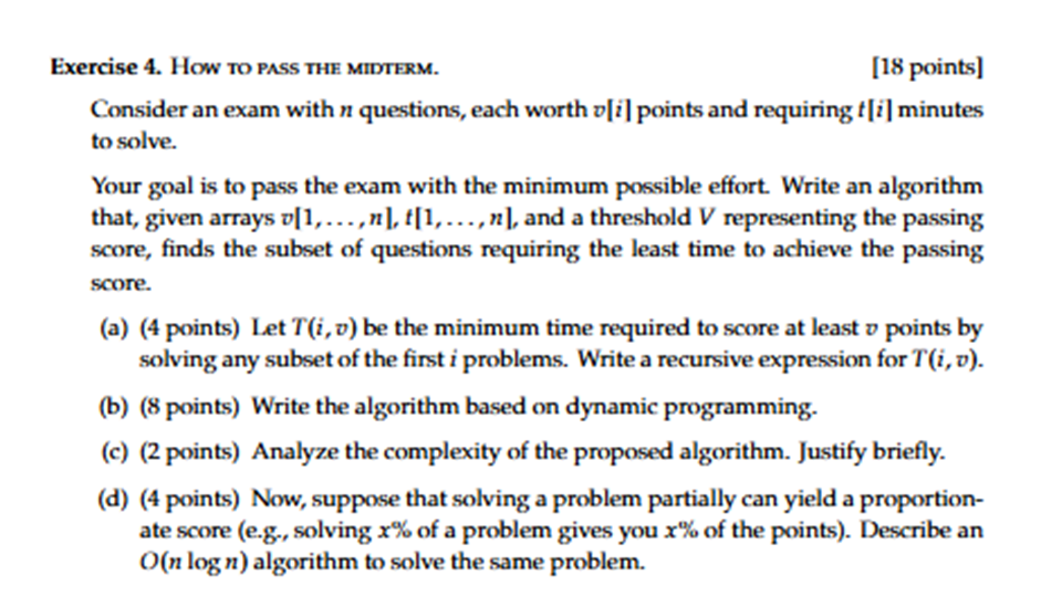 Solved Exercise 4. ﻿How to PASS THE MIDTERM.[18 | Chegg.com
