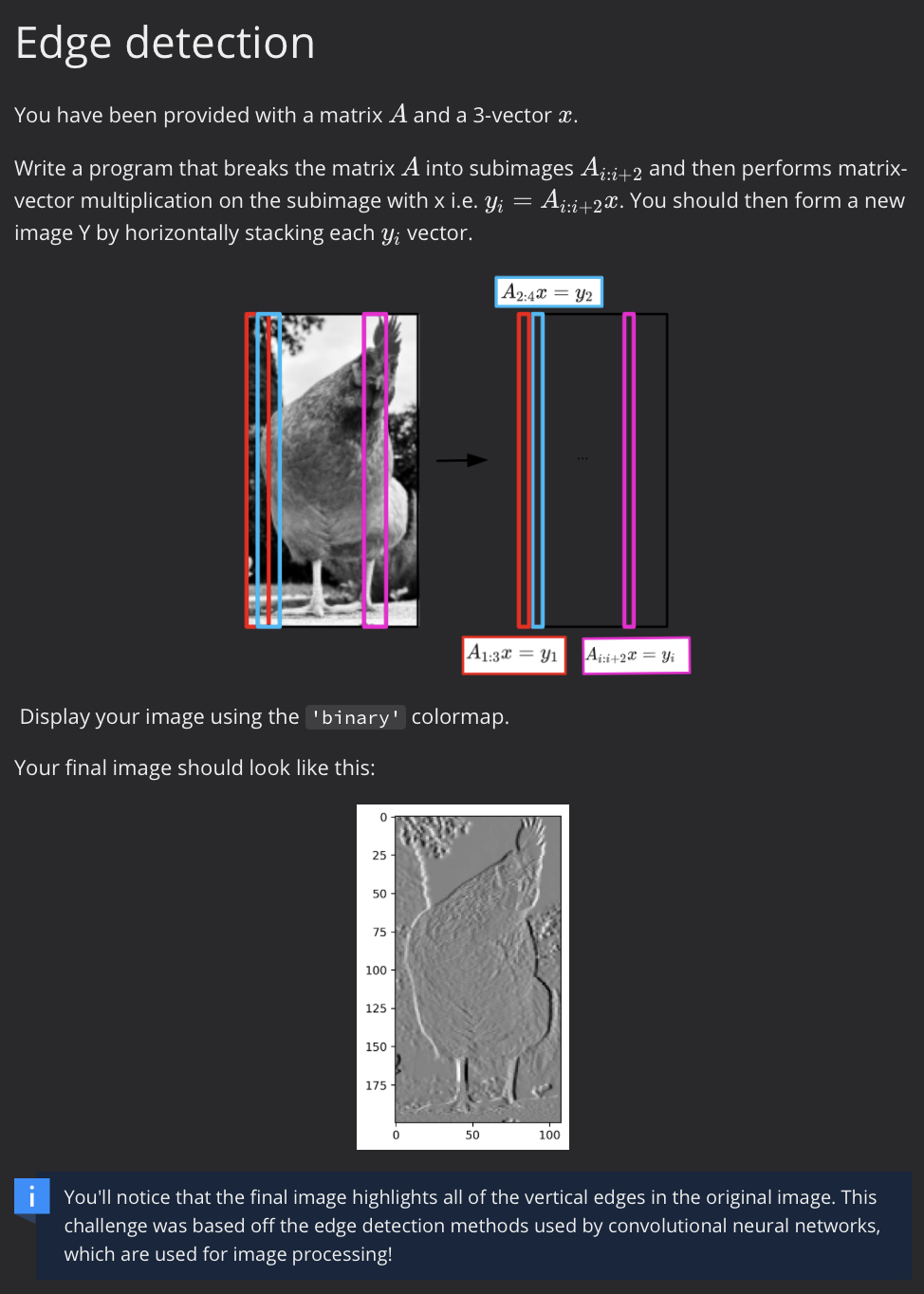 Solved Edge detection You have been provided with a matrix A | Chegg.com
