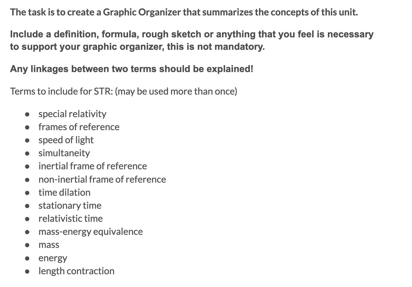 Solved The task is to create a Graphic Organizer that | Chegg.com