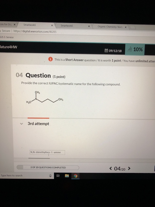 Solved Provide the correct IUPAC/systematic name for the | Chegg.com