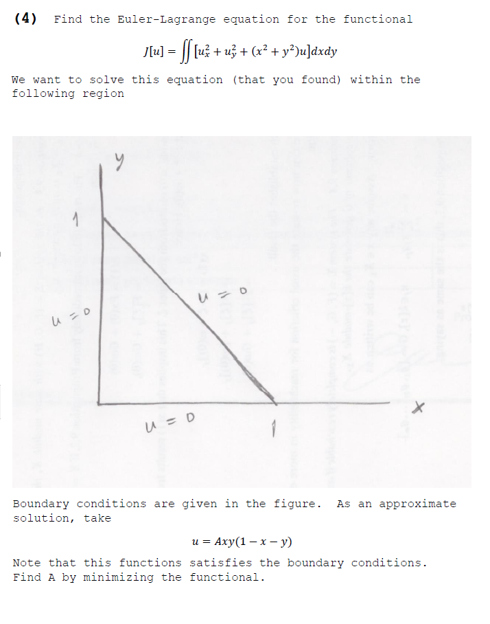 (4) Find the Euler-Lagrange equation for the | Chegg.com