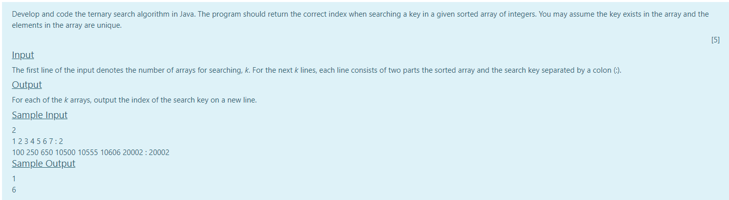 Solved Develop And Code The Ternary Search Algorithm In 1717