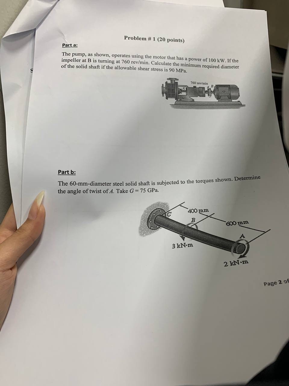 Solved Problem \# 1 (20 ﻿points) ﻿Part a: The pump, as | Chegg.com