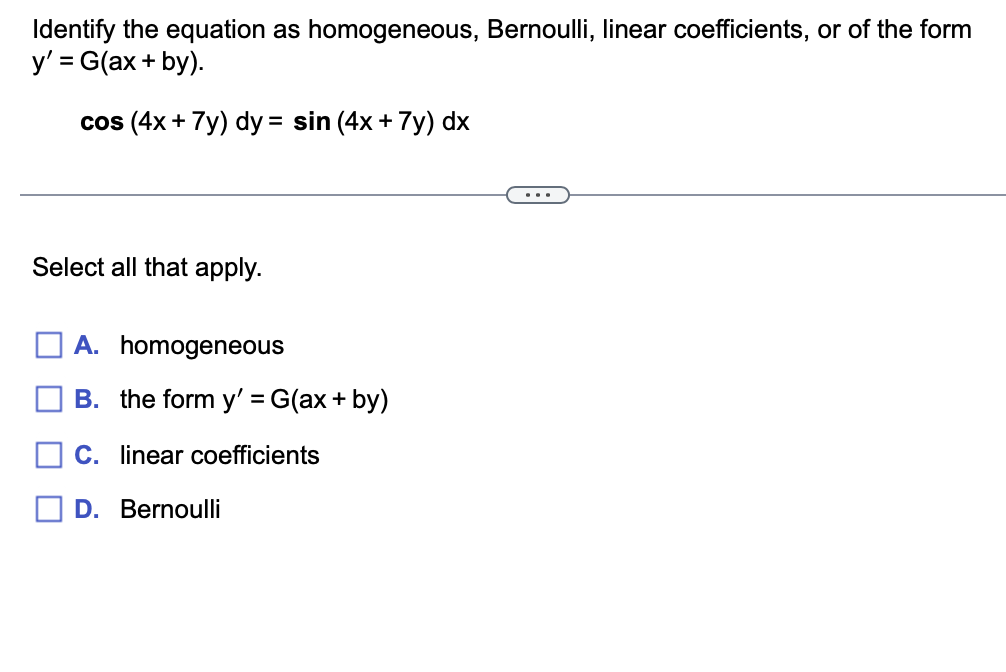 Solved Use the method for solving homogeneous equations to | Chegg.com