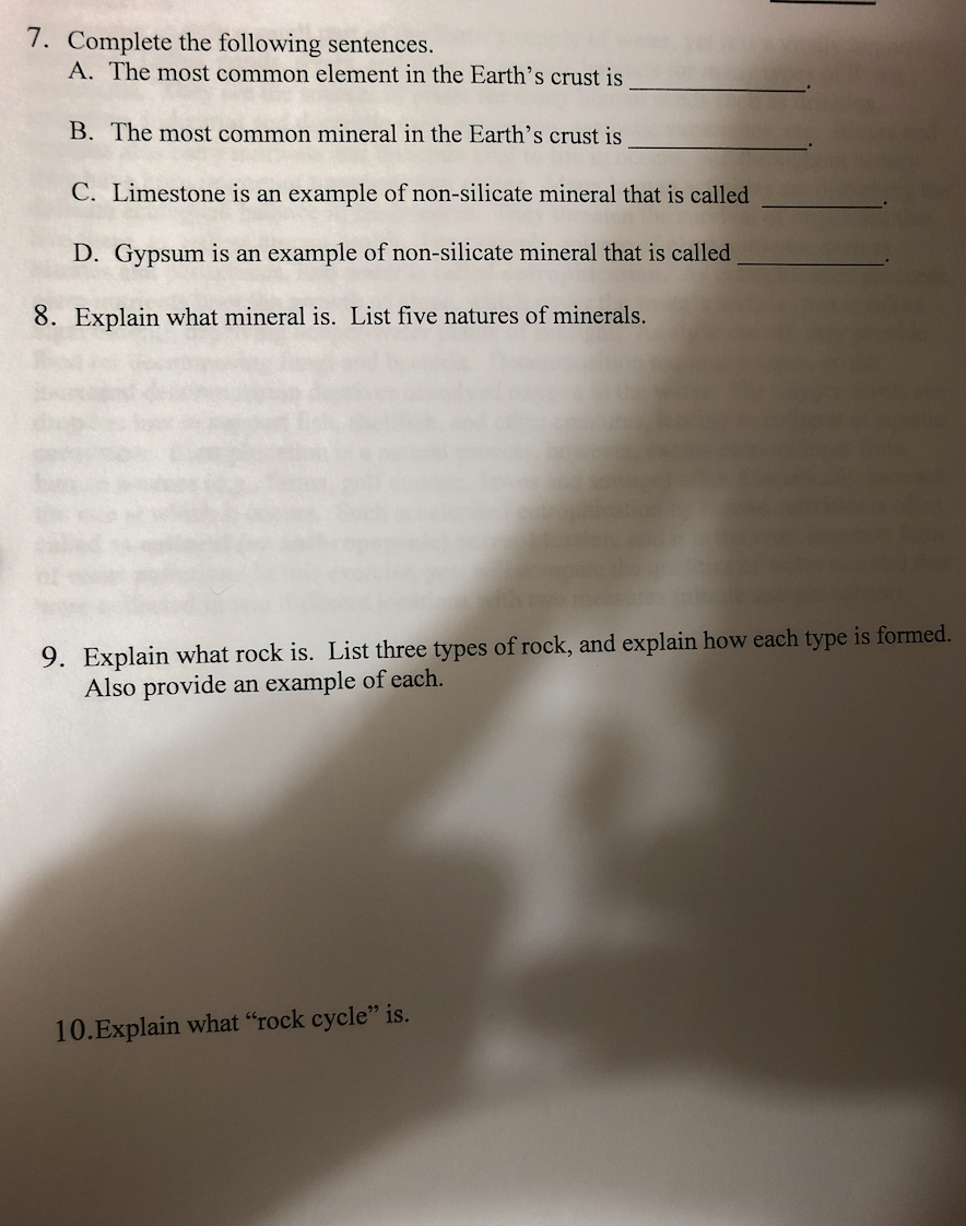 Solved 7. Complete the following sentences. A. The most | Chegg.com