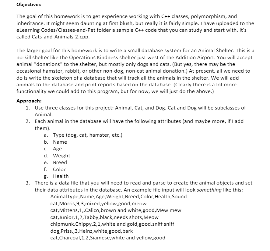 Solved Objectives The goal of this homework is to get | Chegg.com
