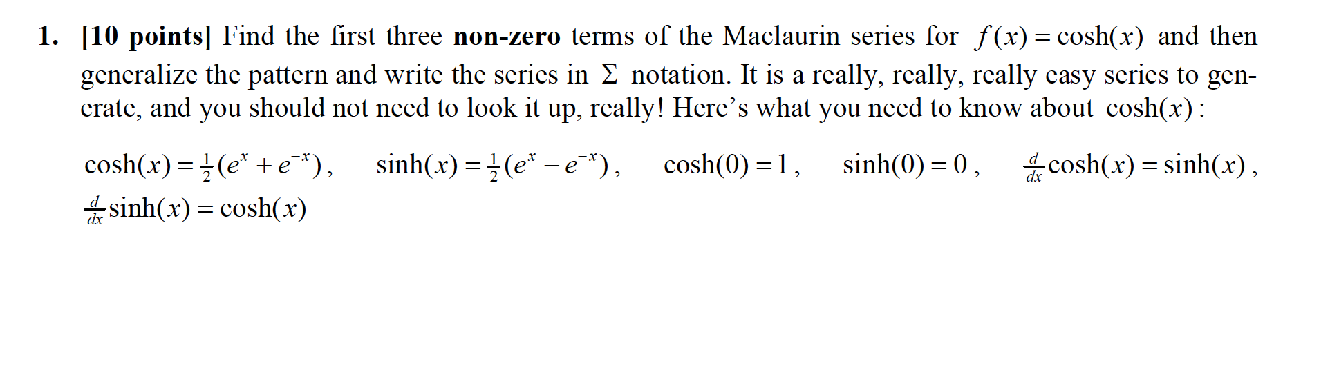 Solved 1. [10 points) Find the first three non-zero terms of | Chegg.com