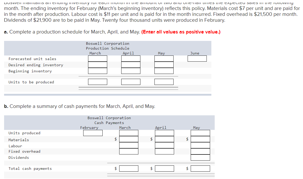 Solved month. The ending inventory for February (March's | Chegg.com