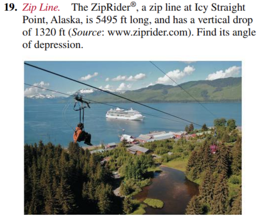 Solved 19. Zip Line. The ZipRider®, a zip line at Icy | Chegg.com