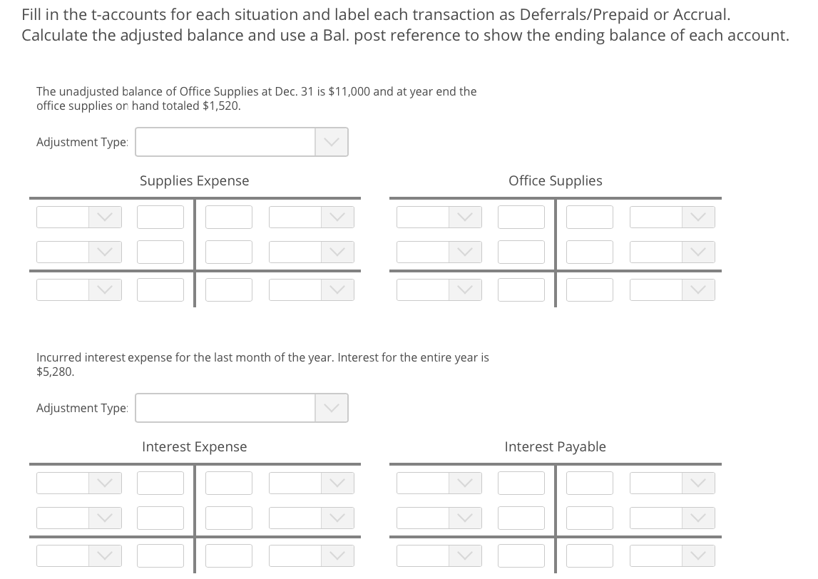 Solved Fill in the t-accounts for each situation and label | Chegg.com