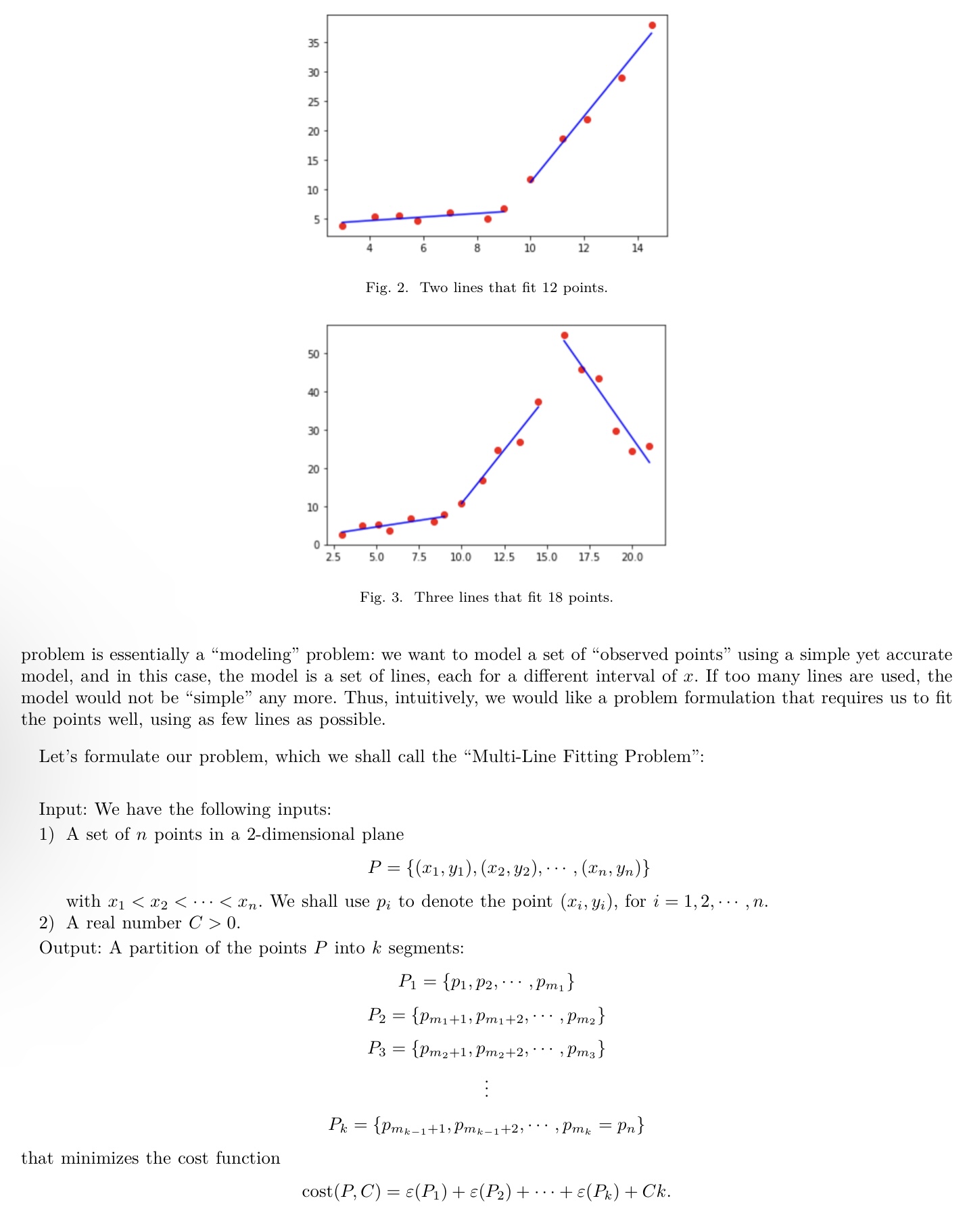 Solved Fig. 2. Two lines that fit 12 points. problem is | Chegg.com