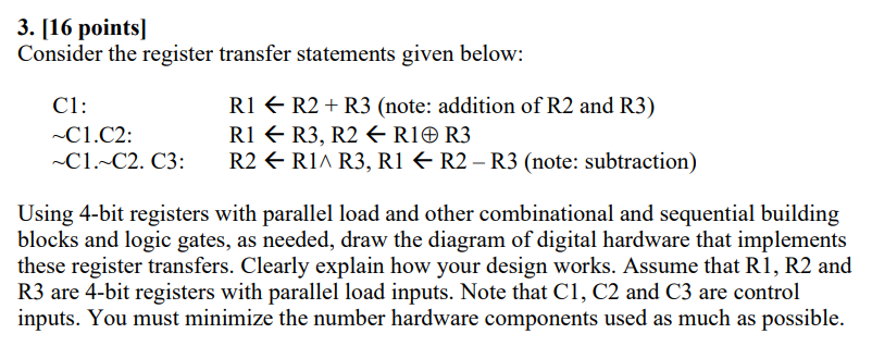 Solved Using 4-bit registers with parallel load and other | Chegg.com