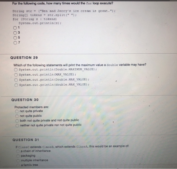 Solved For The Following Code How Many Times Would The For 