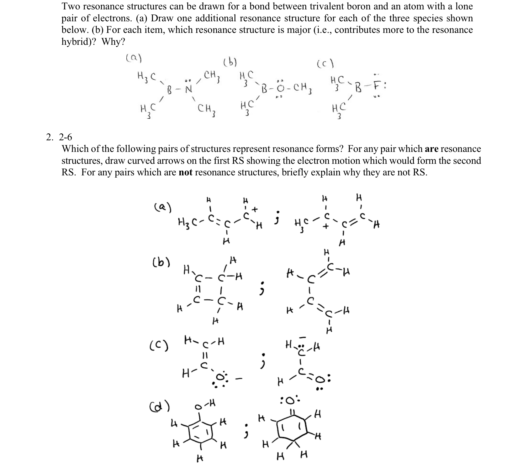 Solved Two resonance structures can be drawn for a bond | Chegg.com