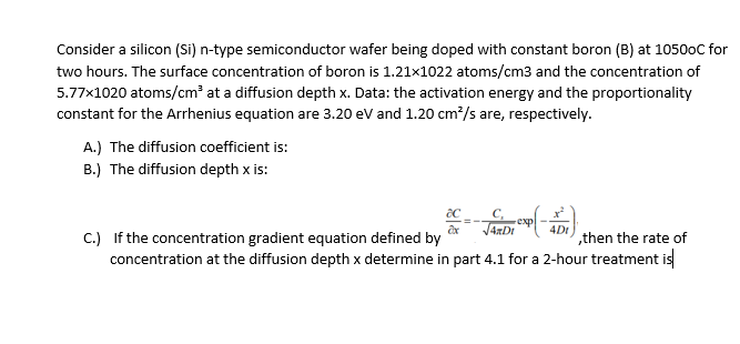 Solved Consider a silicon (Si) n-type semiconductor wafer | Chegg.com