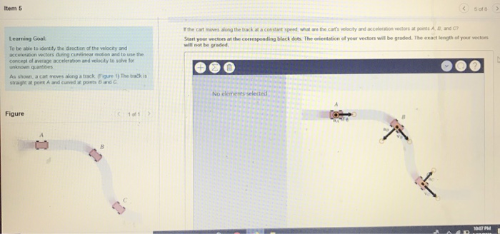 Solved tem 5 Tthe cart moves along the track at a constant | Chegg.com