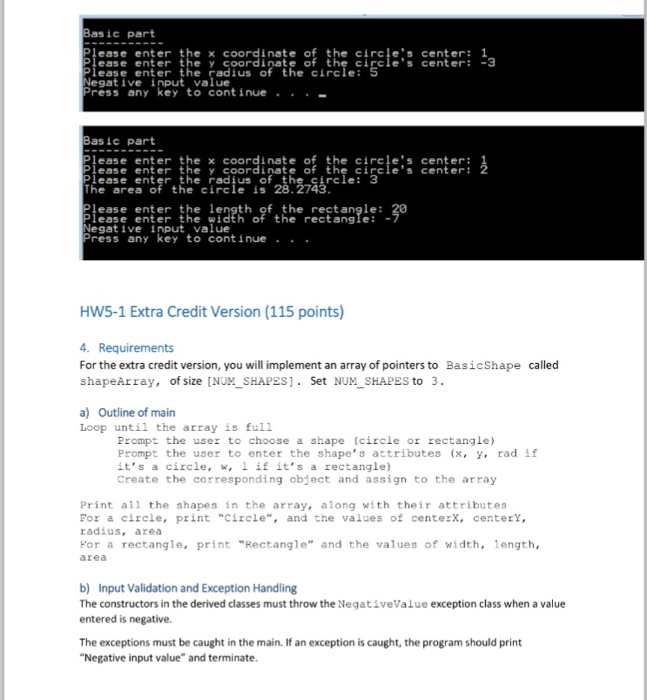 Solved Design an abstract base class named BasicShape that | Chegg.com
