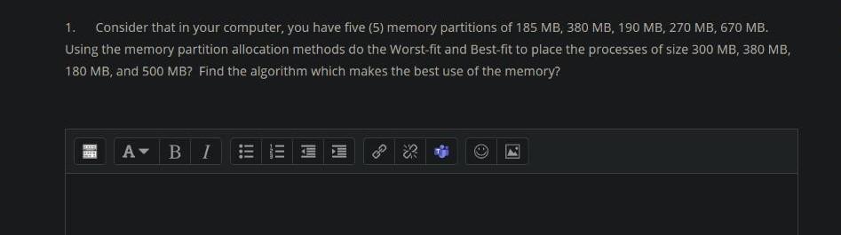 Solved 1. Consider that in your computer, you have five (5) | Chegg.com