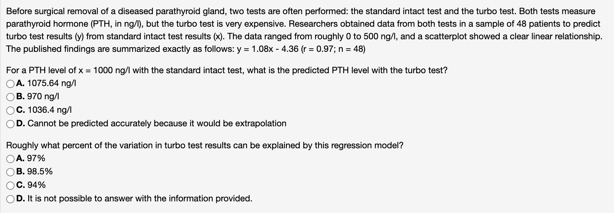 Solved Before surgical removal of a diseased parathyroid | Chegg.com