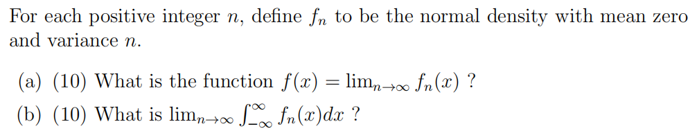 For each positive integer n, define fn to be the | Chegg.com