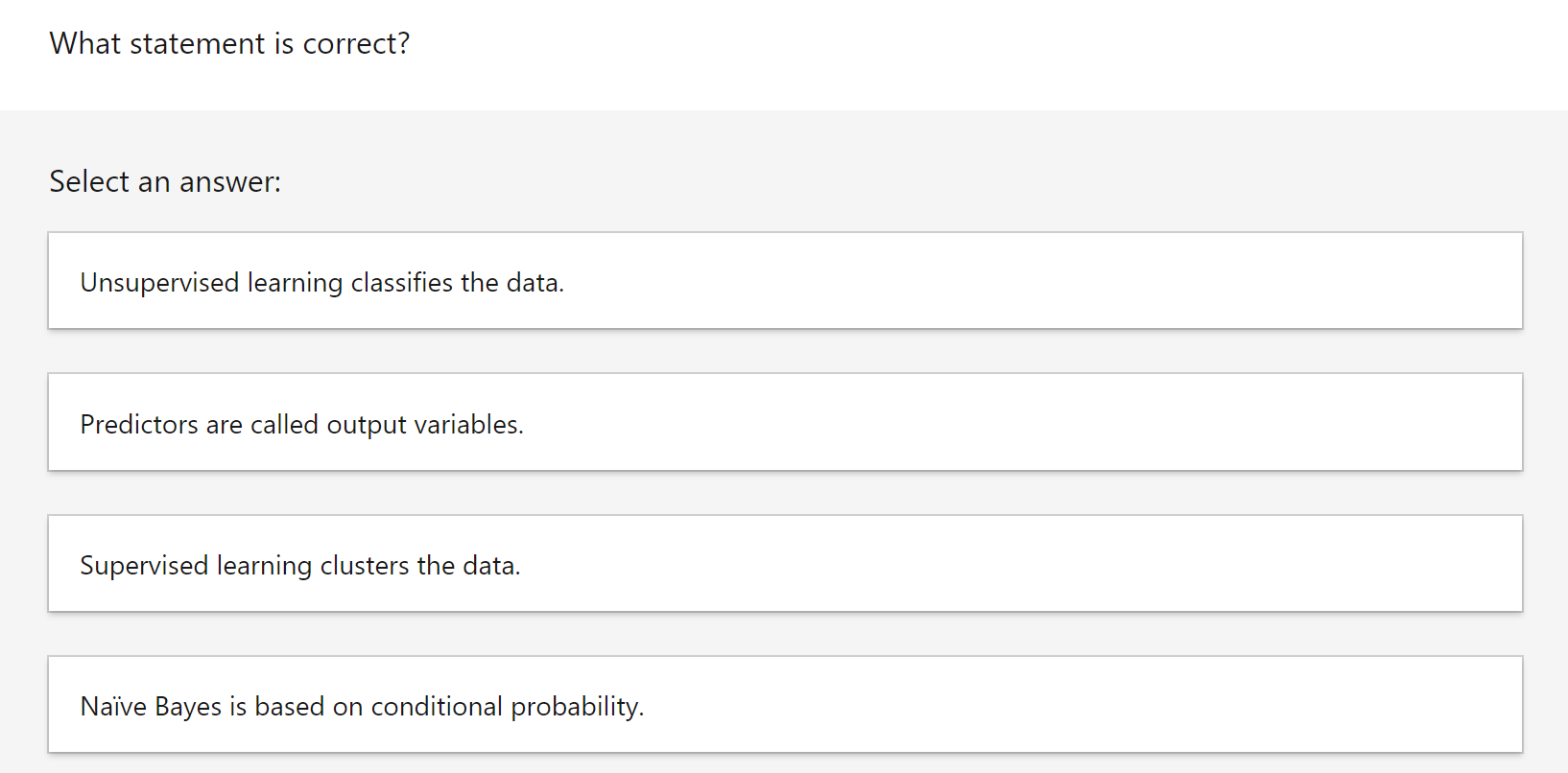 Solved What statement is correct? Select an answer: | Chegg.com