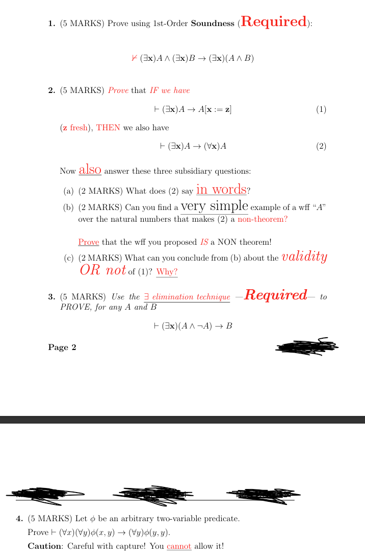 Solved (5 ﻿MARKS) ﻿Prove using 1st-Order Soundness | Chegg.com
