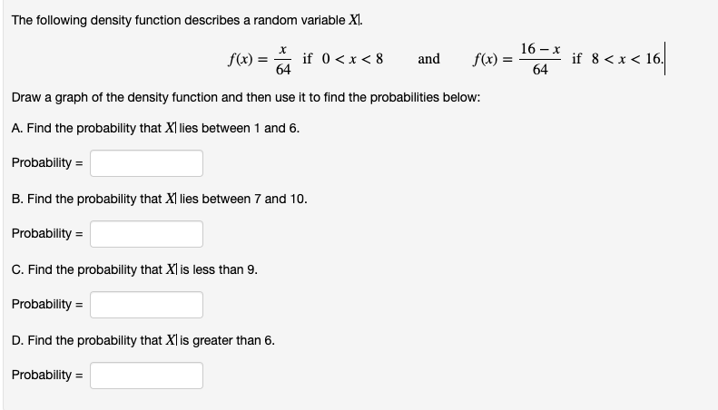 Solved The following density function describes a random | Chegg.com
