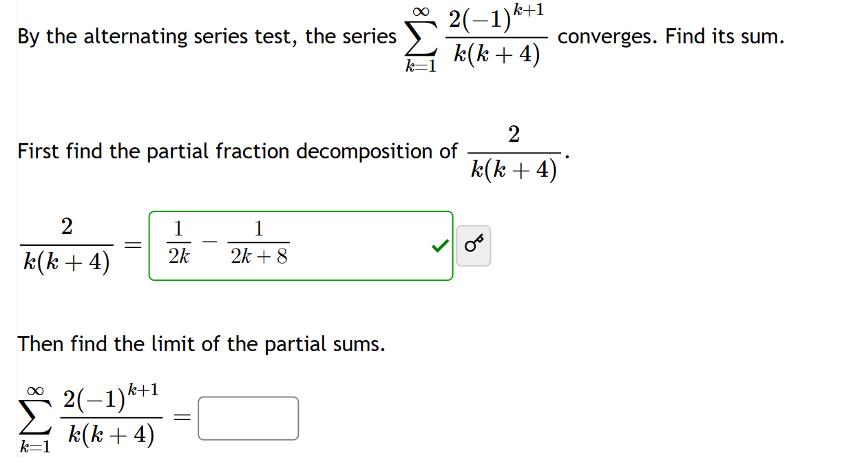 Solved By the alternating series test, the series | Chegg.com