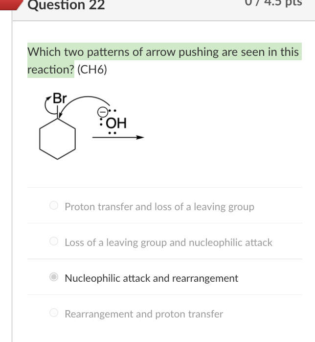 Solved Question 22 pus Which two patterns of arrow pushing | Chegg.com