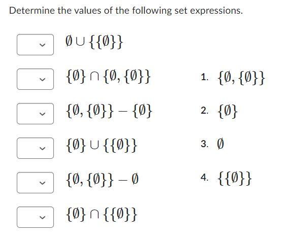 Solved Determine the values of the following set | Chegg.com